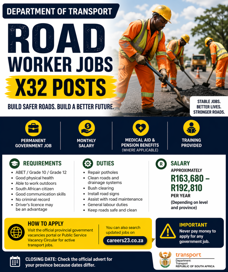 Road Worker Jobs (X32 Posts) – Department of Transport - Latest Jobs in ...